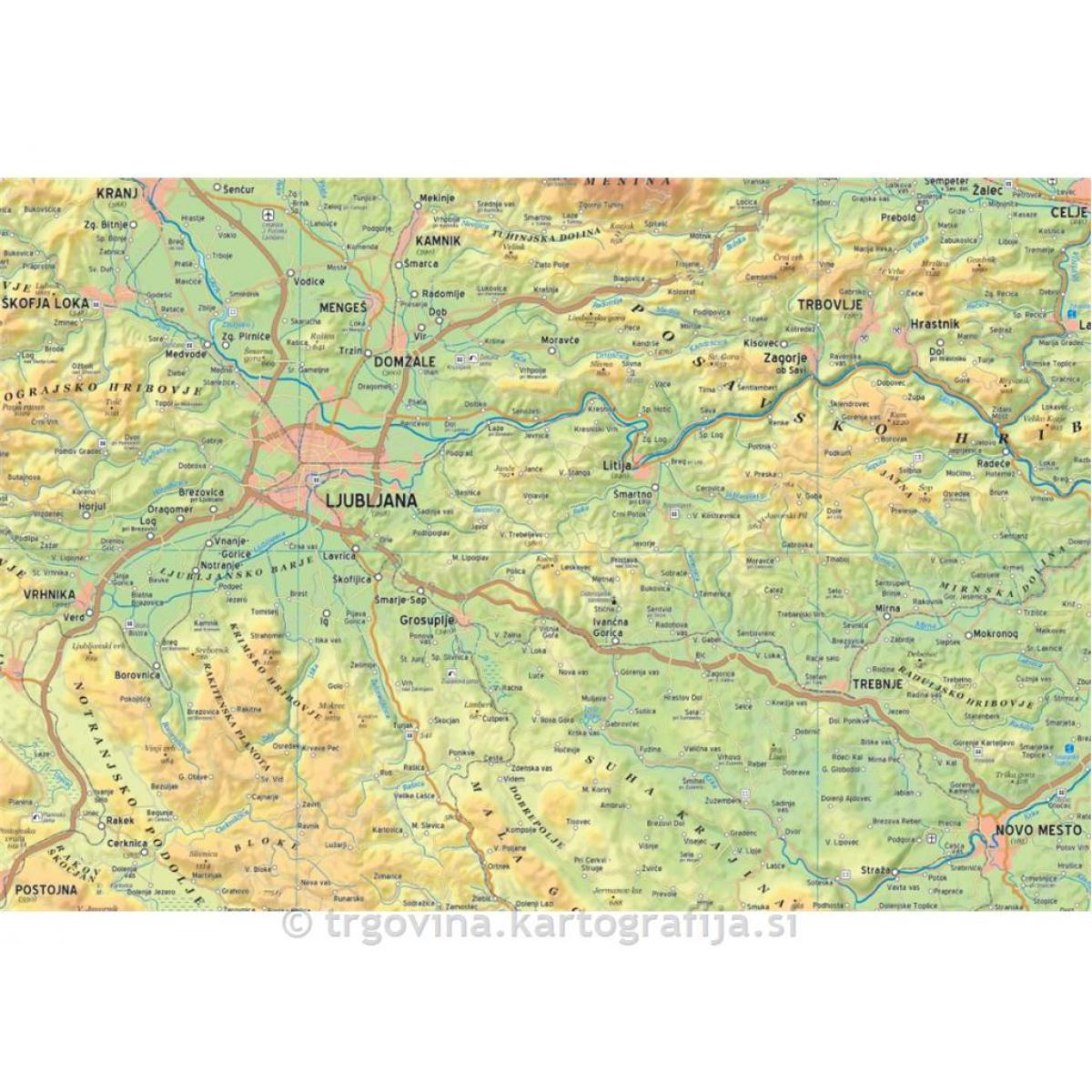 Regijski zemljevid Slovenije - statistične regije 104 x 76 cm ...
