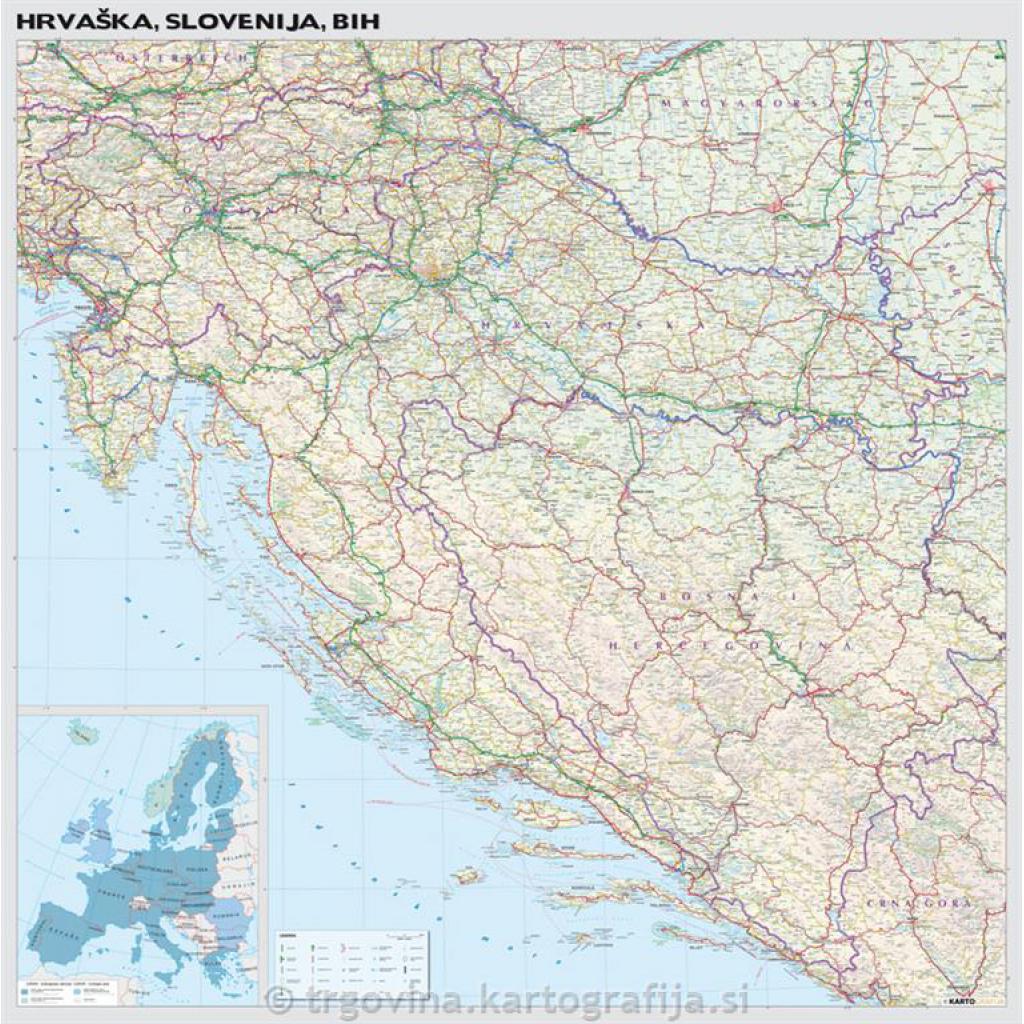 SVET - stenski zemljevid sveta z zastavami - zemljevidi.net